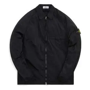 Stone Island Nylon Metal Garment Dyed Over Shirt - Black