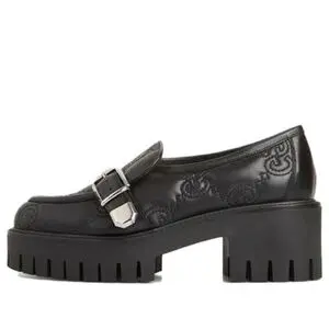 Gucci Gg Matelassé Slip-on Loafers With Block Heel - Black