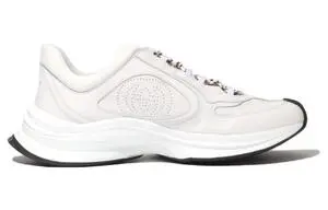 Gucci Leather Lace-up Low Top Sneakers - White/blue/red