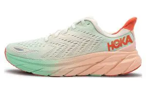 Hoka One One Clifton 8 Running Shoes - Pink/green