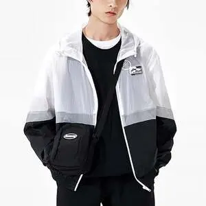 LI-NING Color Block Woven Windbreaker - White/black/grey