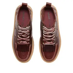 Timberland Platform Kiltie Lace-up Boots - Root Beer Full Grain