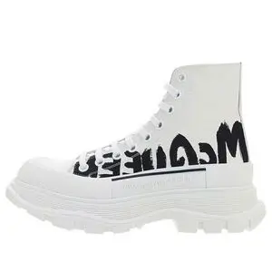 Alexander McQueen Tread Slick High Top Sneakers - White/black