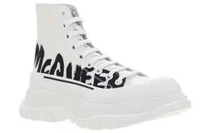 Alexander McQueen Tread Slick High Top Sneakers - White/black