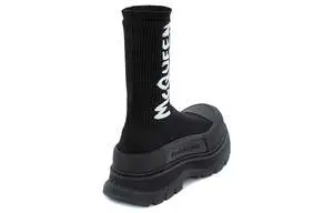 Alexander McQueen Graffiti Knit Sock Boots - Black/white
