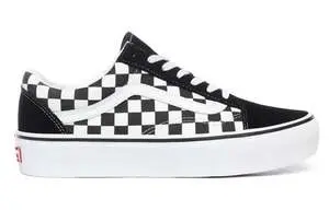 VANS Old Skool Platform Checkerboard Sneakers - Black