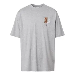 Burberry Puzzle Embroidery Logo Short Sleeve - Grey