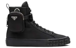 Prada Wheel Re-nylon High Top Sneakers