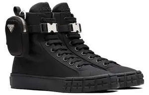 Prada Wheel Re-nylon High Top Sneakers