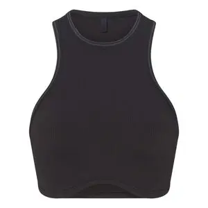 Nike X Skims Ribbed Seamless Racer Front Bra - Obsidian