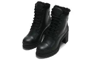 Prada Fur-lined Lace-up Ankle Boots