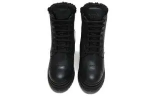 Prada Fur-lined Lace-up Ankle Boots