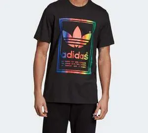 Adidas Originals Vintage Tee Multi-color Gradient Logo Short Sleeve