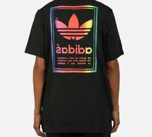 Adidas Originals Vintage Tee Multi-color Gradient Logo Short Sleeve