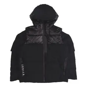 JORDAN Down Jacket With Hood - Black
