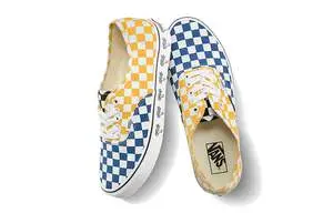 VANS Authentic Sidewall Palm Tree Checkerboard Low Top Sneakers