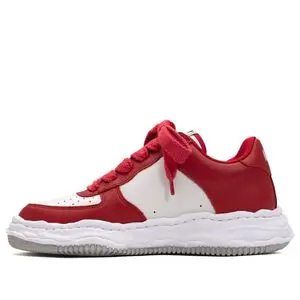 Mihara Yasuhiro Wayne Og Sole Leather Low-top Sneaker - White/red