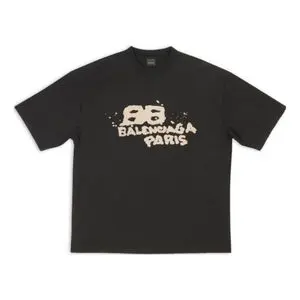 Balenciaga Hand-drawn Bb Icon T-shirt Medium Fit - Black