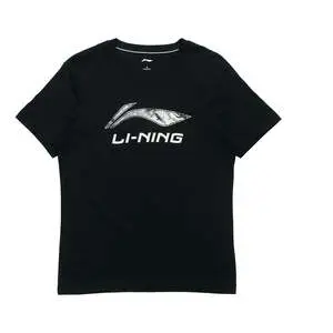LI-NING Essential Logo T-shirt 'black - Black/grey
