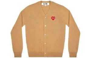 Play Comme Des Garcon Cardigan With Emblem - Beige