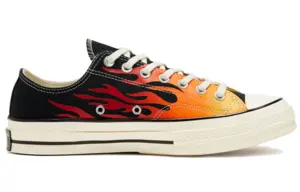 CONVERSE Chuck 70 Low Top Archival Flame Print Sneakers - Black
