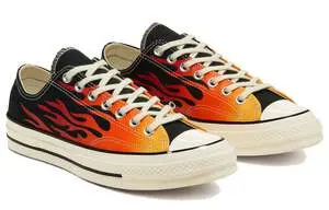CONVERSE Chuck 70 Low Top Archival Flame Print Sneakers - Black