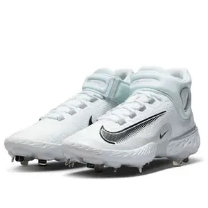 Nike Alpha Huarache Elite 4 Mid Baseball Cleats - Whitegrey