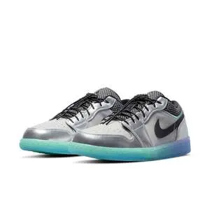 JORDAN 1 Low Se Metallic Silver Gradient - Silver/grey/black