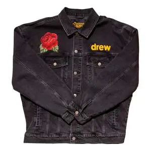 Drew House Embroidered Denim Trucker Jacket - Black