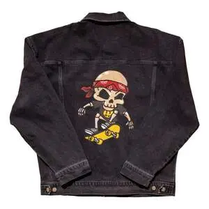 Drew House Embroidered Denim Trucker Jacket - Black