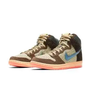 Nike X Concepts Sb Dunk High Pro Skateboard Sneakers - Brown/green