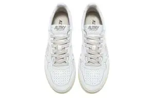 AUTRY Medalist Low Leather Sneakers - White/cream/red