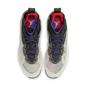 JORDAN 37 Pf "beyond Borders" Sneakers - Light Bone/fire Red/black