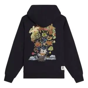 LI-NING Sports Style Hoodie With Graphic Print - Black