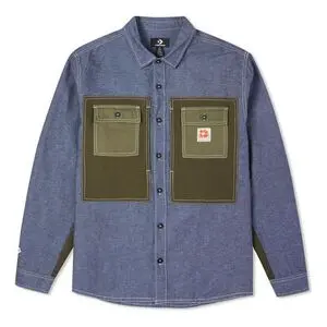 CONVERSE Retro Splicing Woven Shirt Jacket - Tan