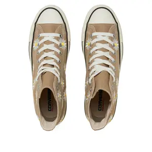 CONVERSE Chuck Taylor All Star High Top Floral Sneakers - Beige/white