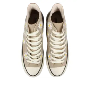CONVERSE Chuck Taylor All Star High Top Floral Sneakers - Beige/white