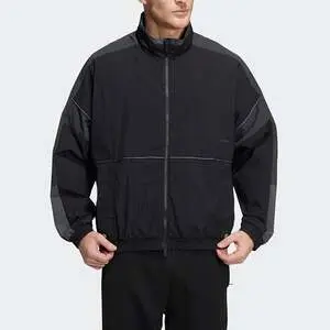 Adidas Contrast Color Stitching Long Sleeves Sports Jacket Black