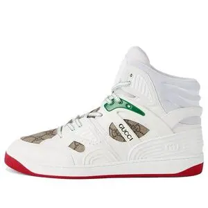 Gucci Basket High Top Sneakers - White/red