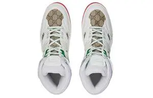 Gucci Basket High Top Sneakers - White/red