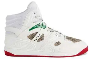 Gucci Basket High Top Sneakers - White/red