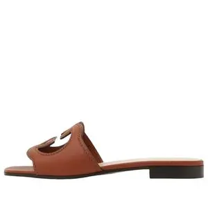 Gucci Interlocking G Cut-out Slide Sandal Leather - Brown