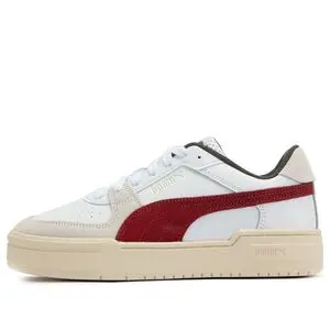 PUMA Ca Pro Ivy League Low Top Lace-up Sneakers - White/red