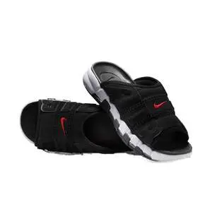 Nike More Uptempo Slides - Black/white/red