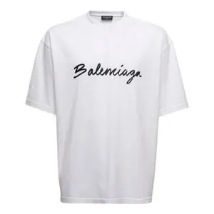 Balenciaga Script Logo T-shirt - White/black