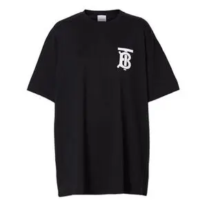 Burberry Monogram Motif Cotton Oversized T-shirt - Black