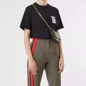 Burberry Monogram Motif Cotton Oversized T-shirt - Black