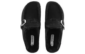 BIRKENSTOCK Buckley Shearling Suede Leather Mules