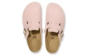 BIRKENSTOCK Boston Suede Leather Clogs - Light Pink/sand