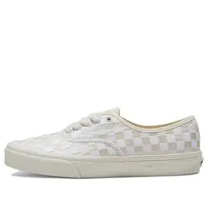 VANS Authentic Embroidered Checkerboard Lace-up Sneakers - White/yellow